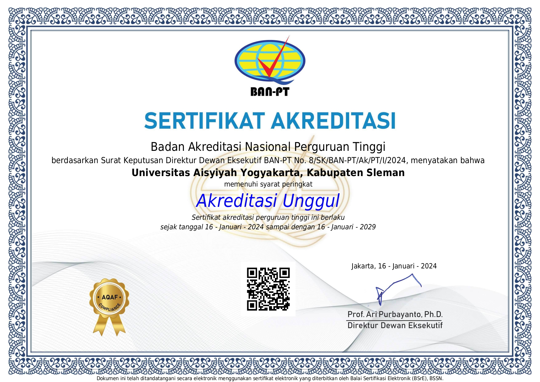 Akreditasi – Fakultas Ilmu Kesehatan Universitas 'Aisyiyah Yogyakarta